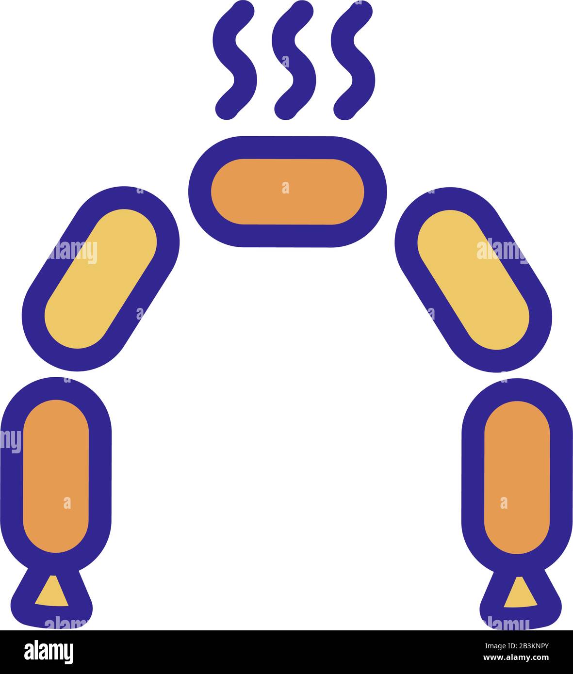 tasty Smoked meat icon vector. Isolated contour symbol illustration ...