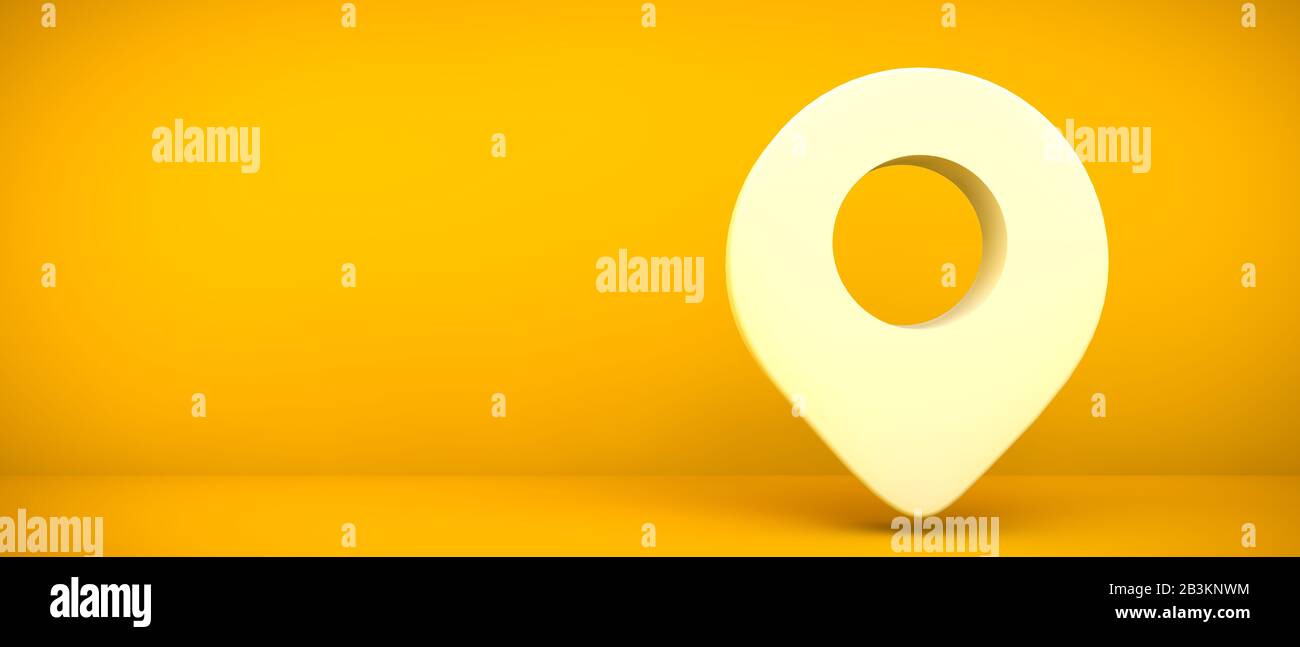 geolocation icon on yellow background 3d rendering Stock Photo - Alamy