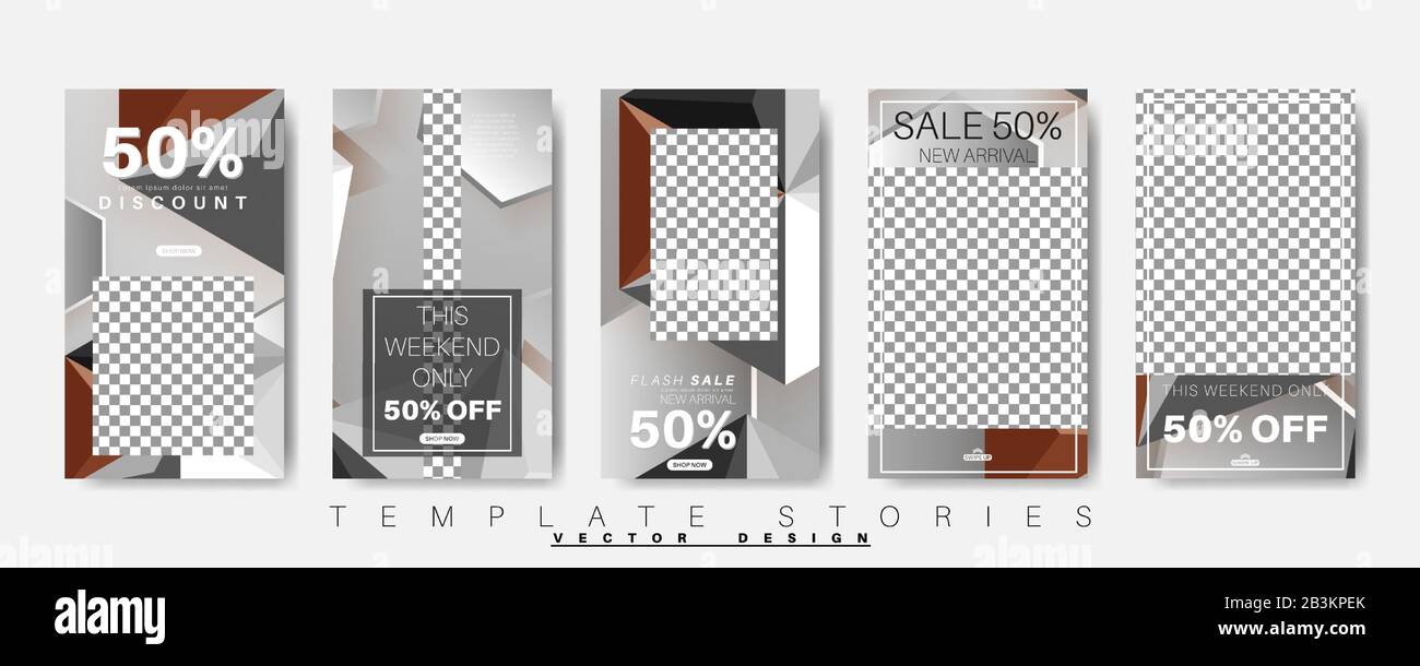 Social media stories templates. Layout pack. Vector illustration Stock ...