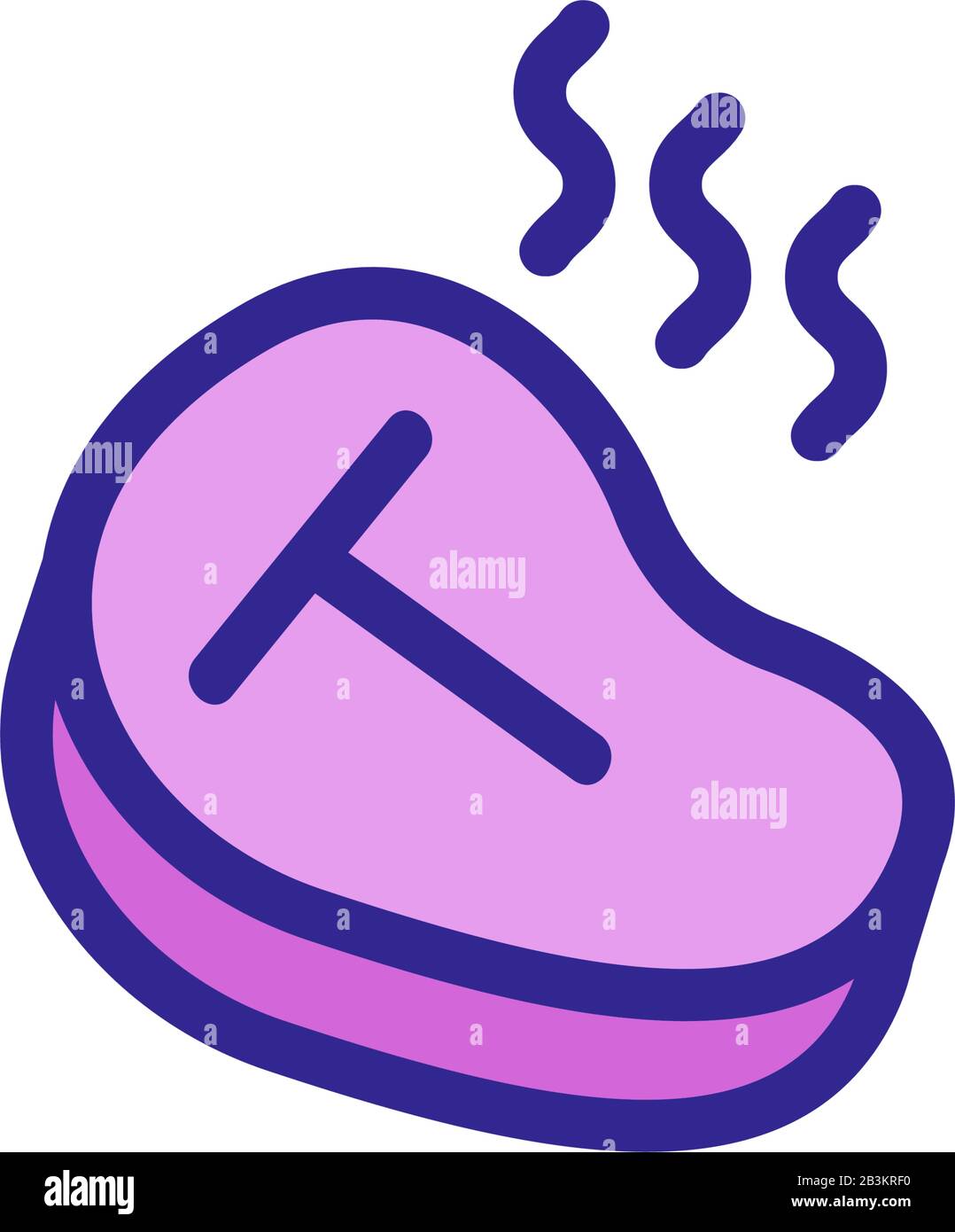 tasty Smoked meat icon vector. Isolated contour symbol illustration ...