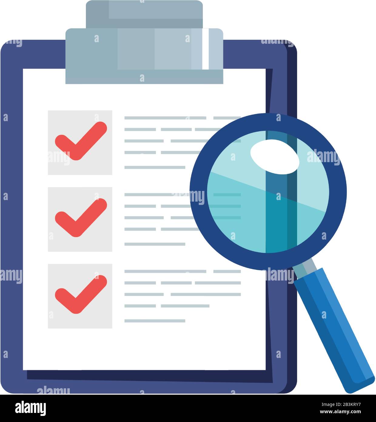 Isolated list document and lupe vector design Stock Vector Image & Art - Alamy