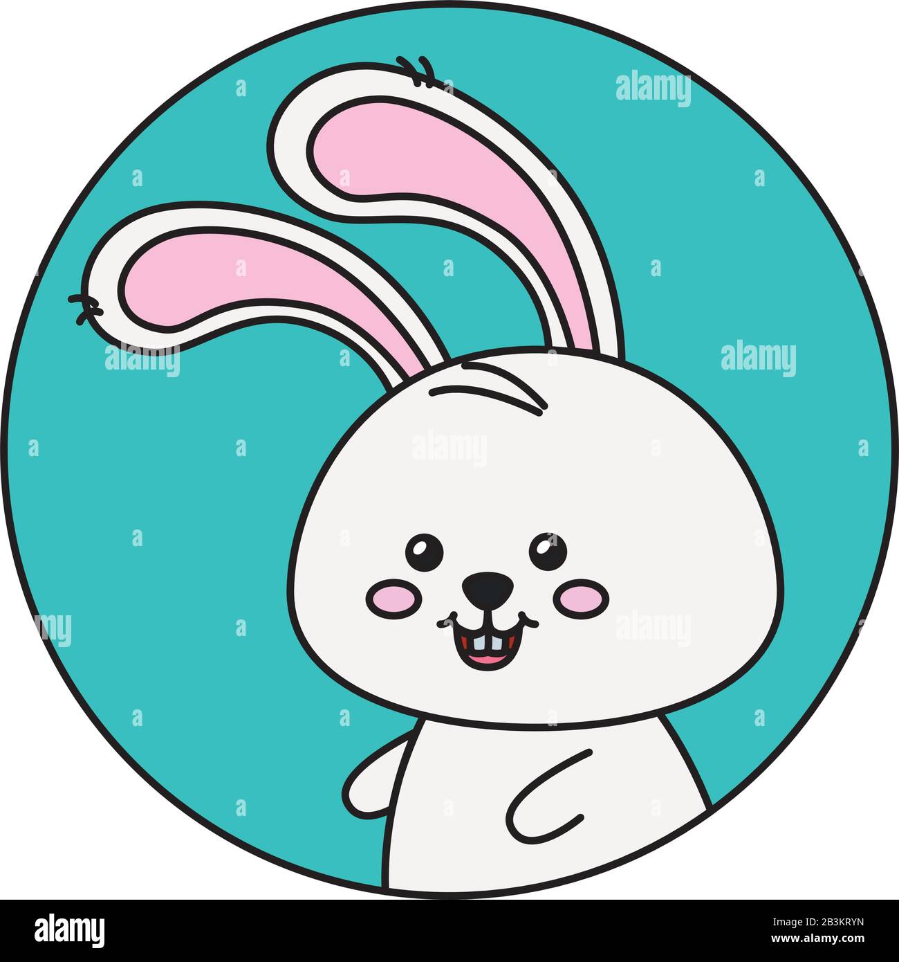cute rabbit animal in frame circular Stock Vector Image & Art - Alamy