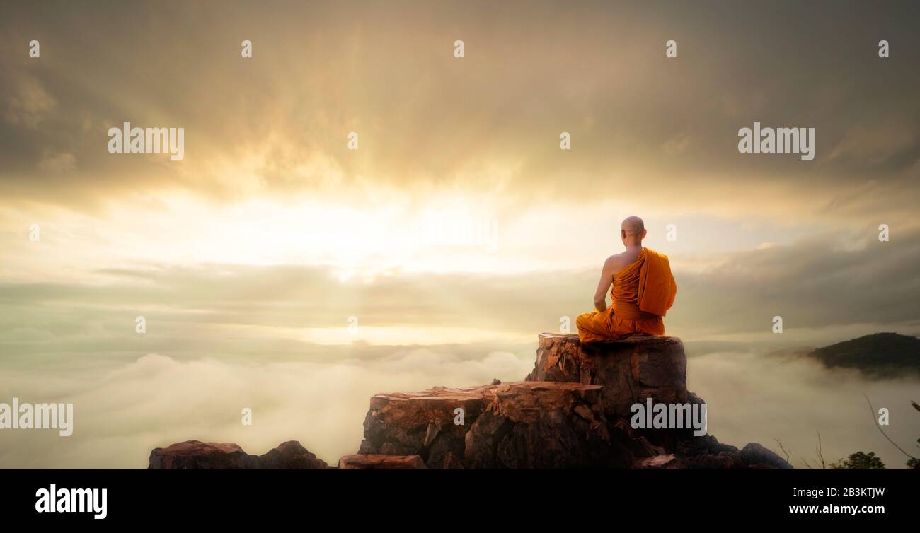 Buddhist Monk Meditating Wallpaper