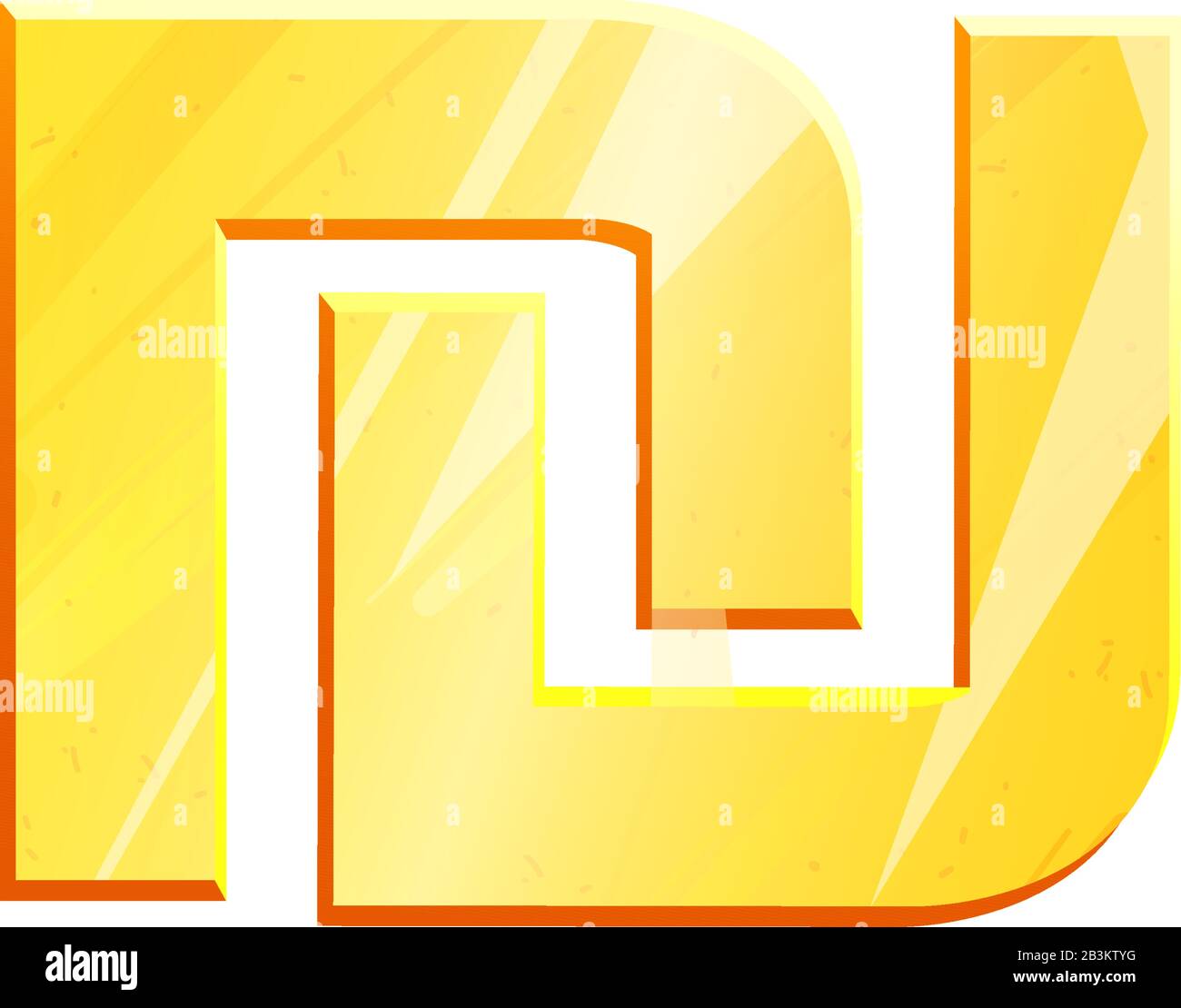 Golden shekel ILS symbol on white background. Finance investment ...