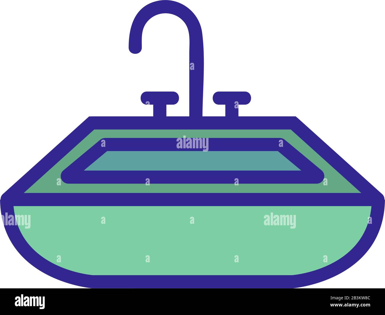 Sink icon vector. Isolated contour symbol illustration Stock Vector ...