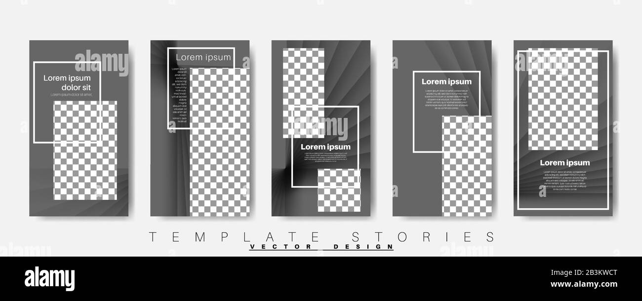 Social media stories templates. Layout pack. Vector illustration Stock ...