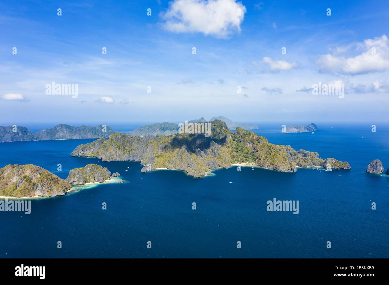 View from above, stunning aerial view of the Big Lagoon and the Small ...