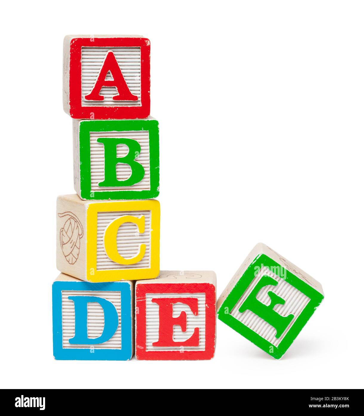 Wooden alphabet blocks isolated on white background Stock Photo - Alamy