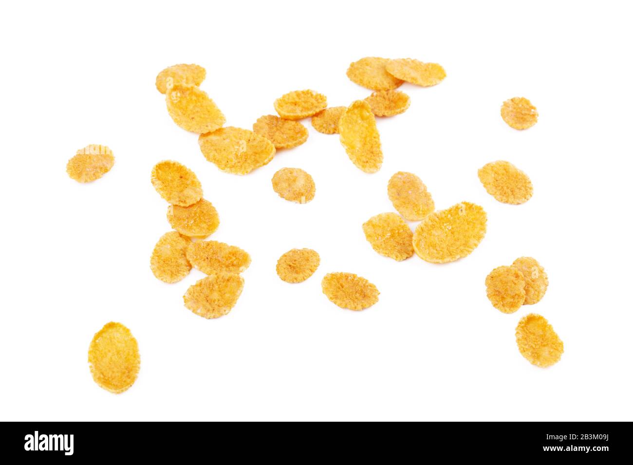 Corn flakes assortment isolated on white background Stock Photo - Alamy
