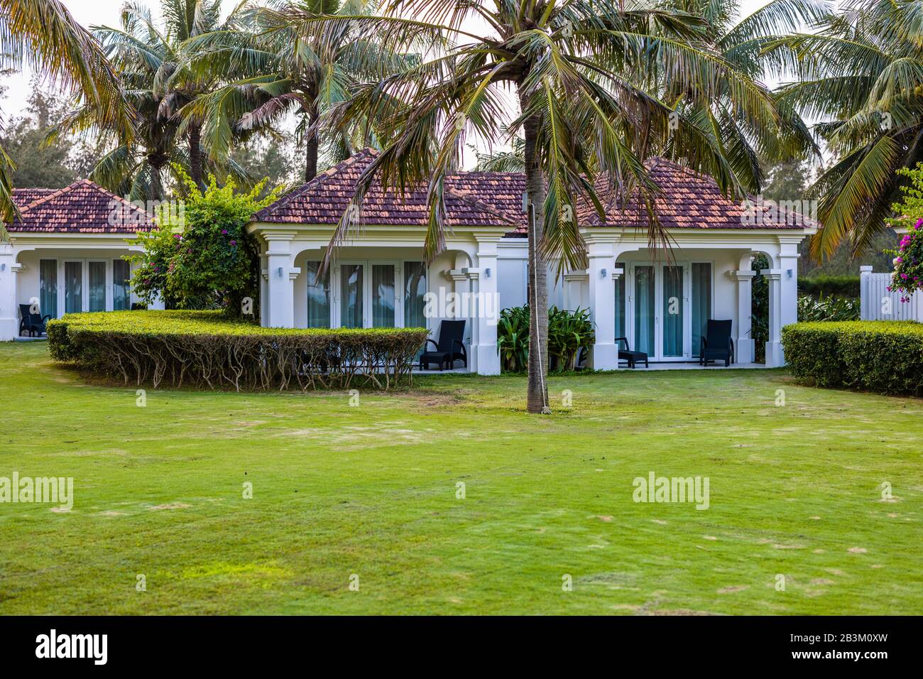 Beautiful landscape resort with palm trees Stock Photo - Alamy