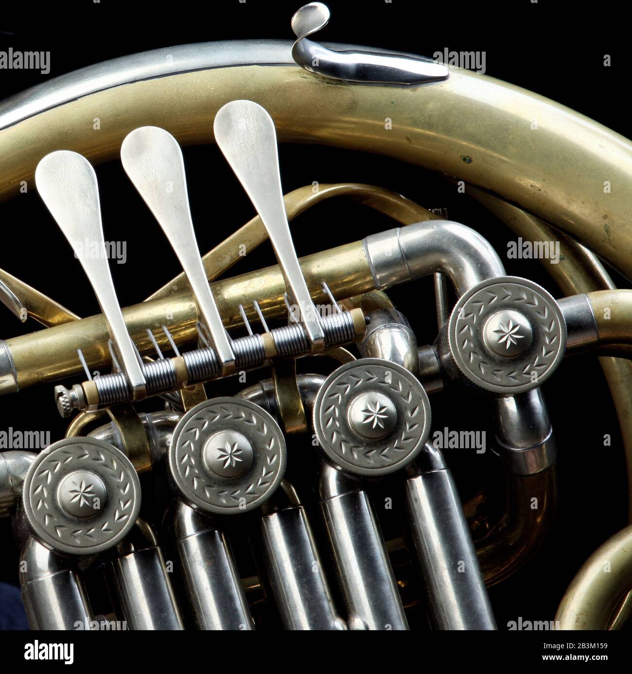 French horn detail Stock Photo - Alamy