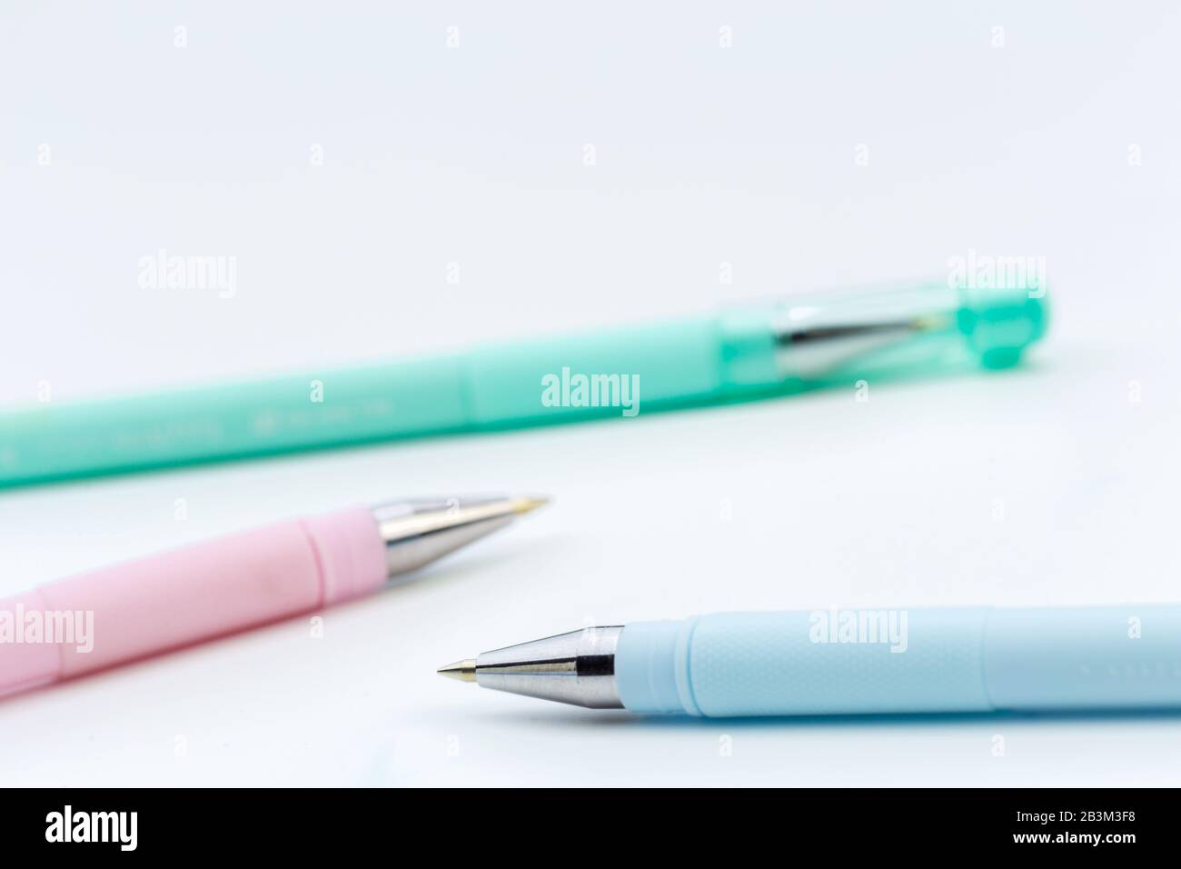 Set of pens isolated on white background Stock Photo - Alamy