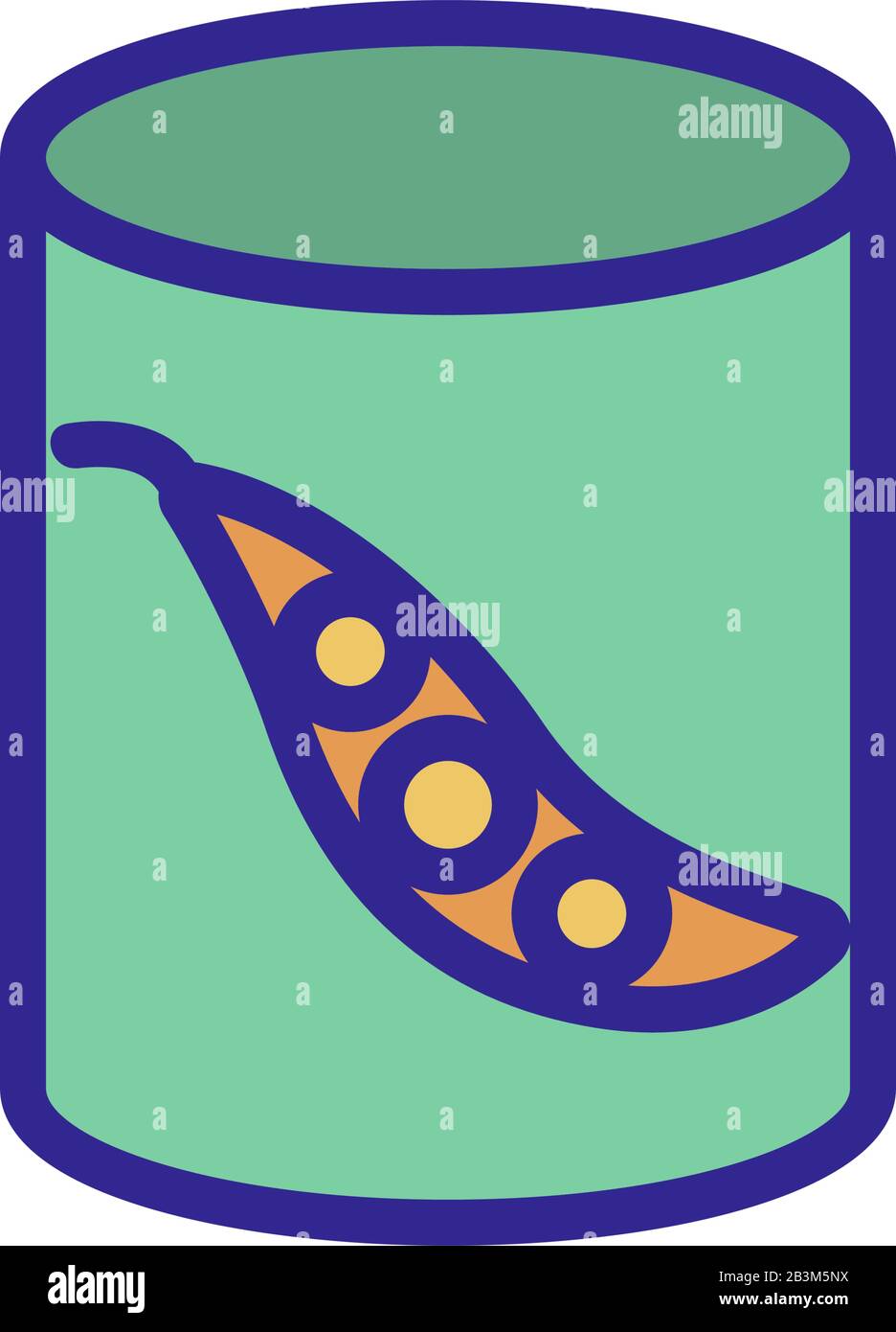 Green pea icon vector. Isolated contour symbol illustration Stock ...