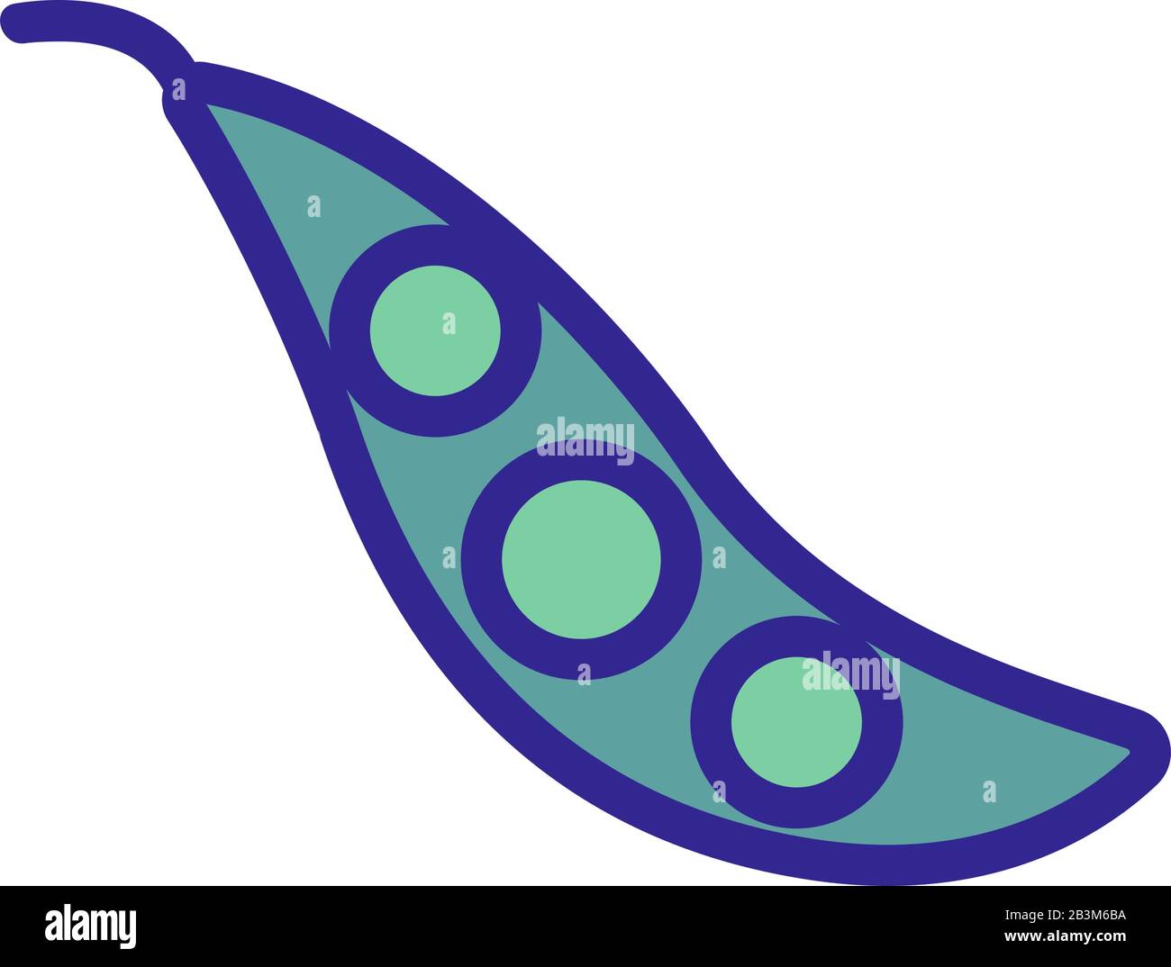Green pea icon vector. Isolated contour symbol illustration Stock ...