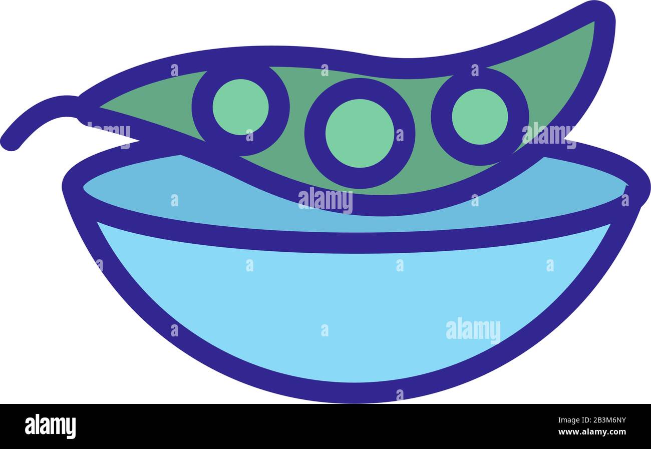Green pea icon vector. Isolated contour symbol illustration Stock ...