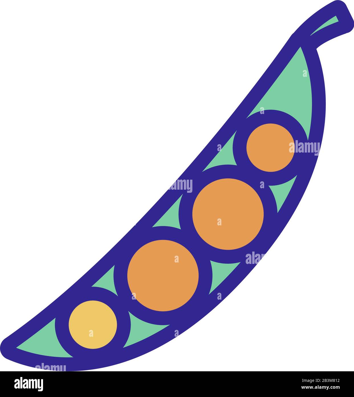 Green pea icon vector. Isolated contour symbol illustration Stock ...