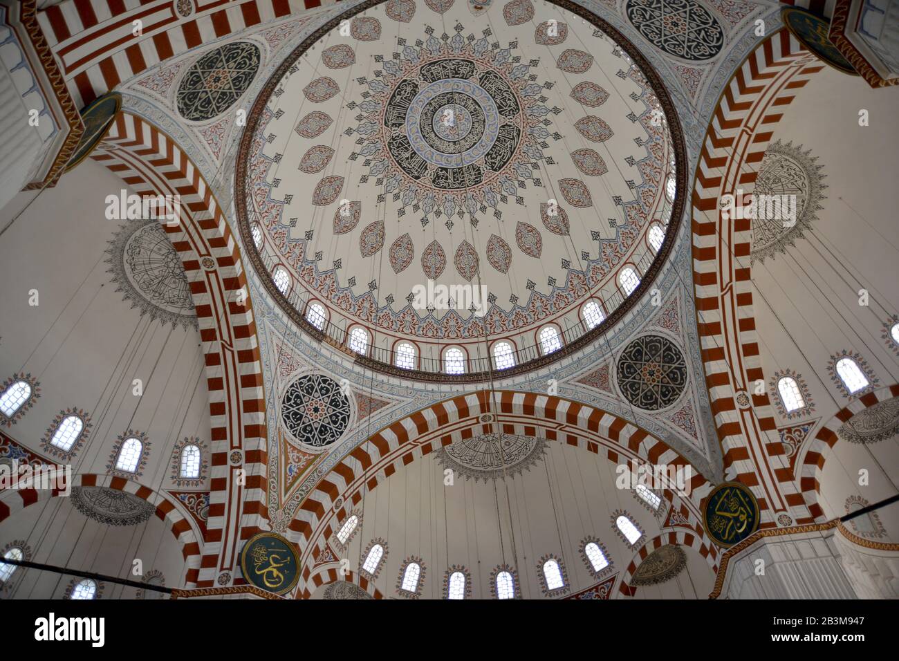 This is a dome (interior view) of the largest mosque in the Istanbul ...
