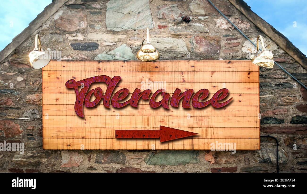 Street Sign the Direction Way to Tolerance Stock Photo - Alamy
