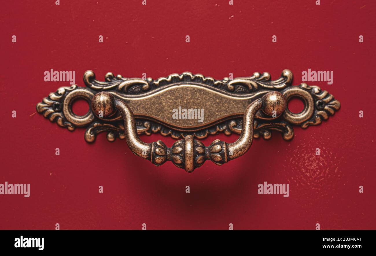 Macro photography of the antique drawer handle Stock Photo - Alamy