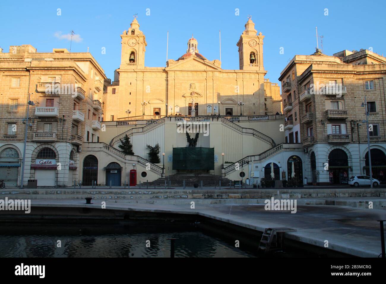 baroque church and flats buildings in bormla (malta Stock Photo - Alamy