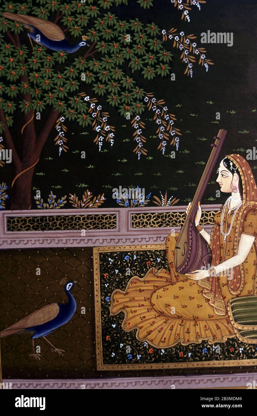 Miniature painting of meera India, Asia Stock Photo - Alamy