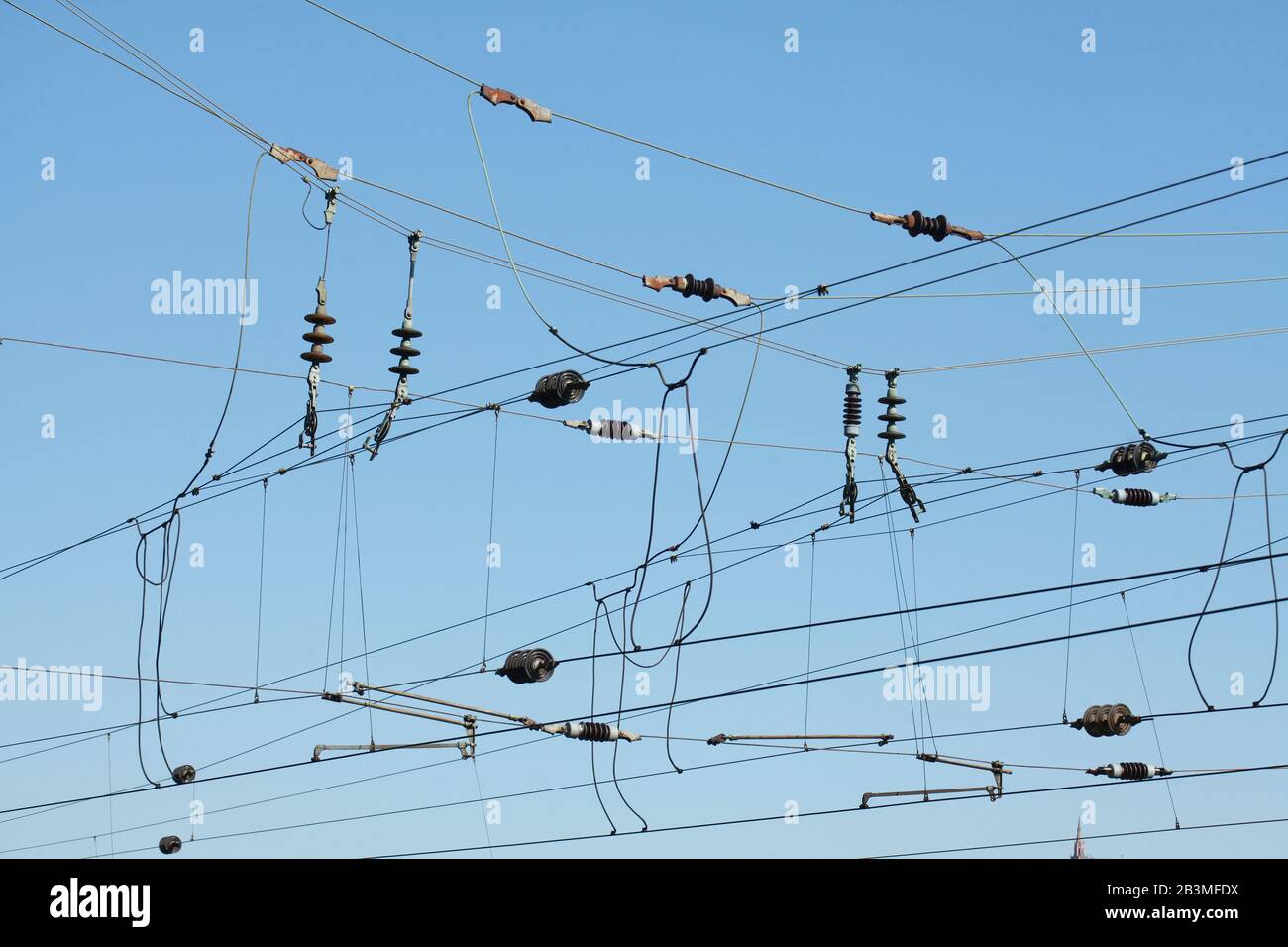 Overhead rail power lines hi-res stock photography and images - Alamy