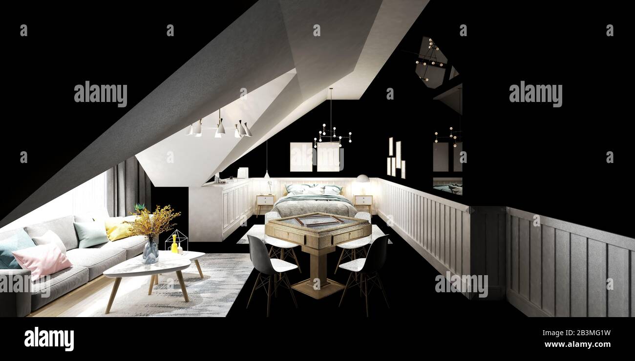 3d render of modern hotel room Stock Photo - Alamy