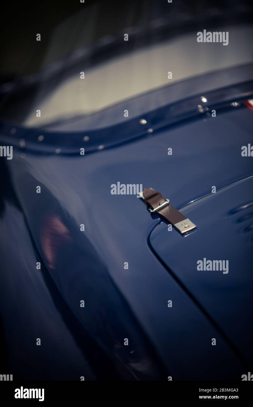 Vintage leather car hood strap hi-res stock photography and images - Alamy