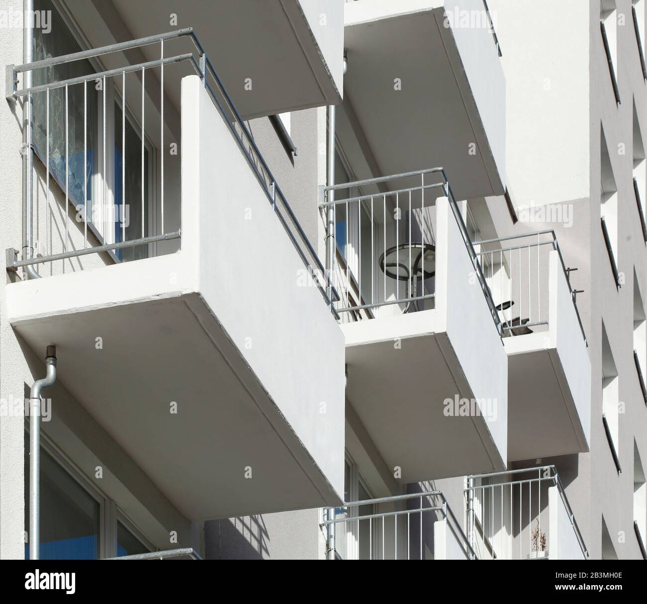 Balconies, White Monotonous Modern Residential Building, Apartment ...