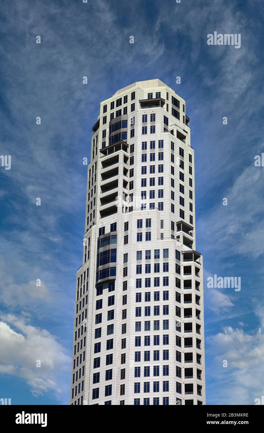 Concrete Tower Into Nce Blue Sky Stock Photo - Alamy