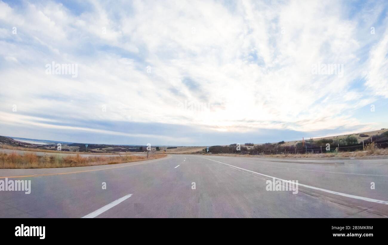 Driving on paved road in rural area Stock Photo - Alamy
