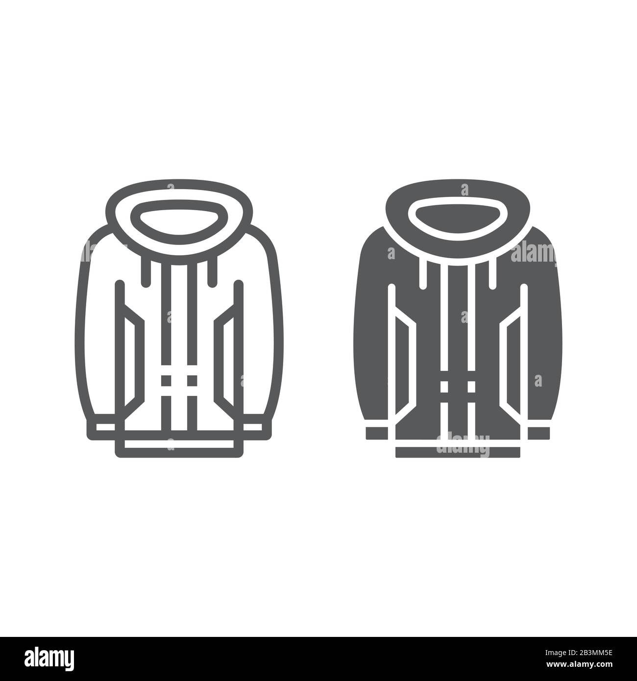 Smart clothing line and glyph icon, technology and future, future cloth ...