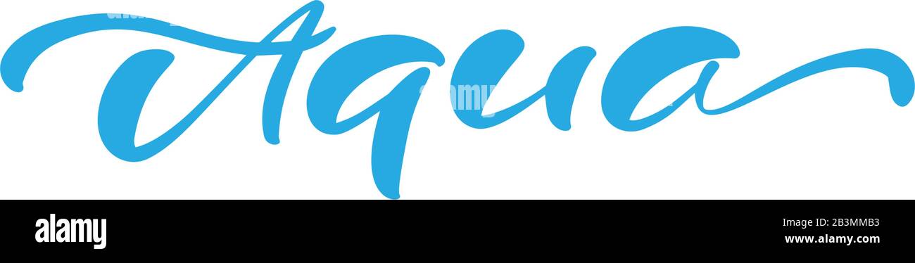 Blue vector Aqua text logo with water wave. Eco concept fresh clean ...