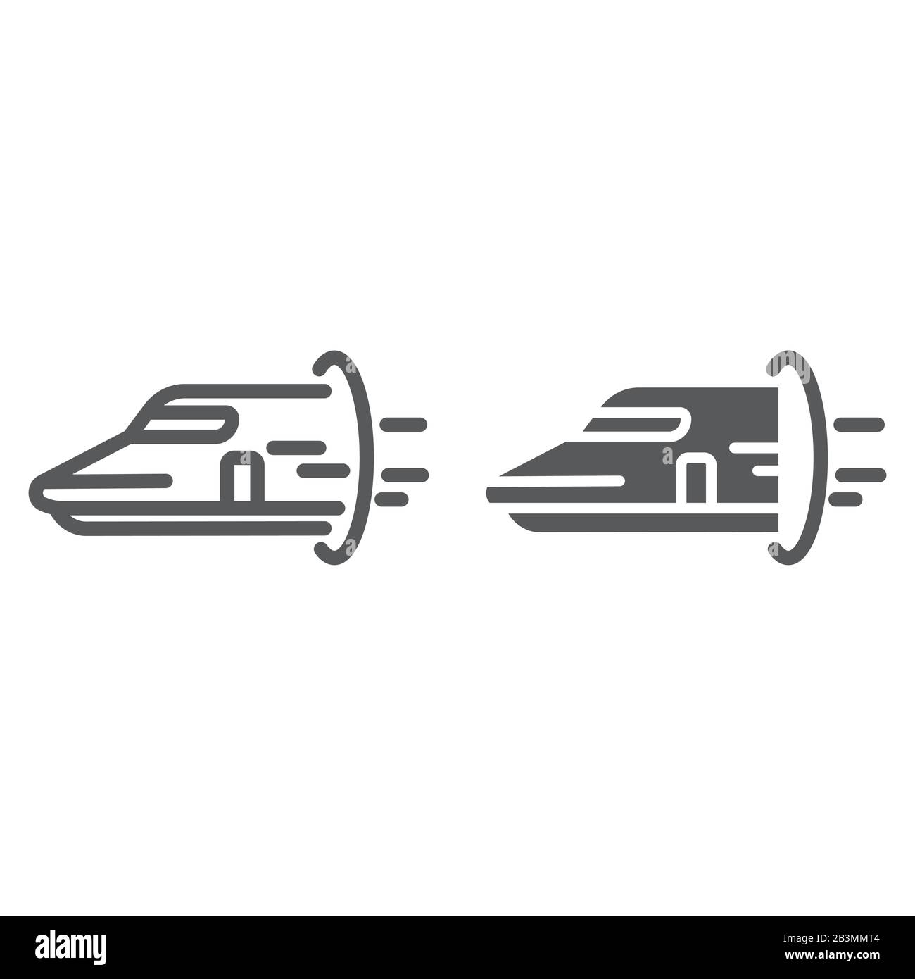 Hyperloop line and glyph icon, technology and transport, future train ...