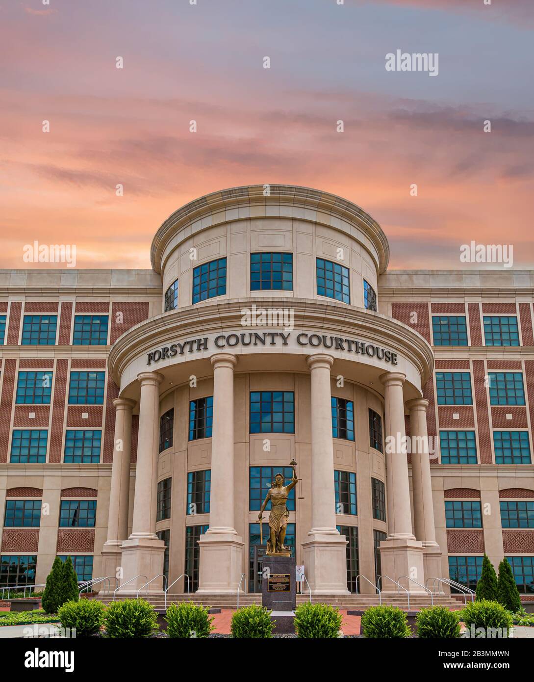 Forsyth County Courthouse at Dusk Stock Photo - Alamy