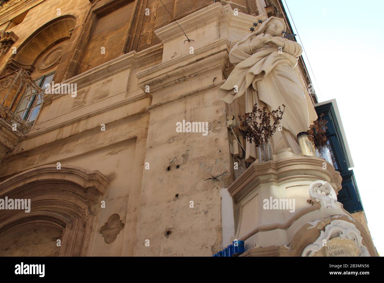 statue of a holy character in senglea (malta Stock Photo - Alamy