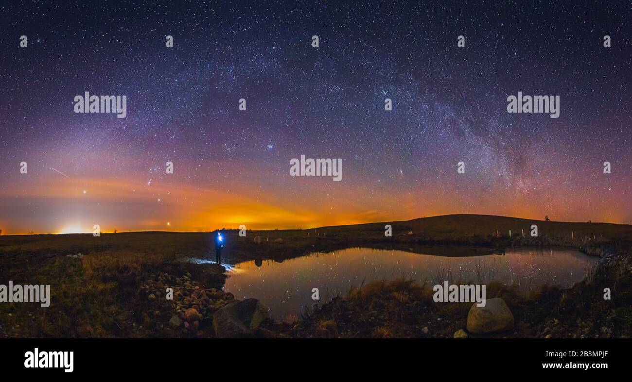 Milky Way Galaxy Landscape Panorama Stock Photo Alamy