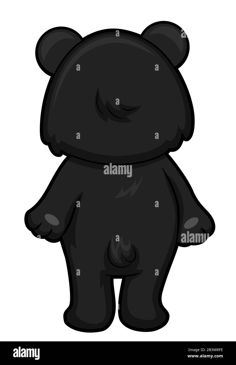 Illustration of a Big Black Bear Showing Its Back Stock Photo - Alamy