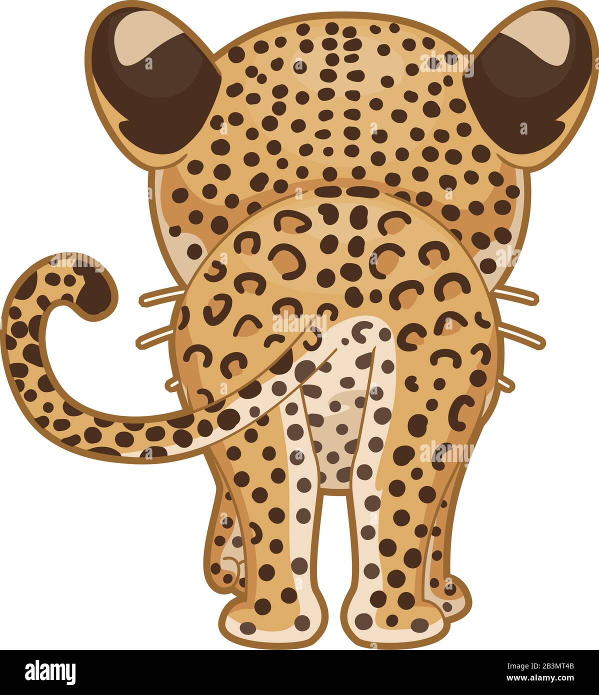Illustration of a Leopard Showing Its Tail in Rear View Stock Photo - Alamy