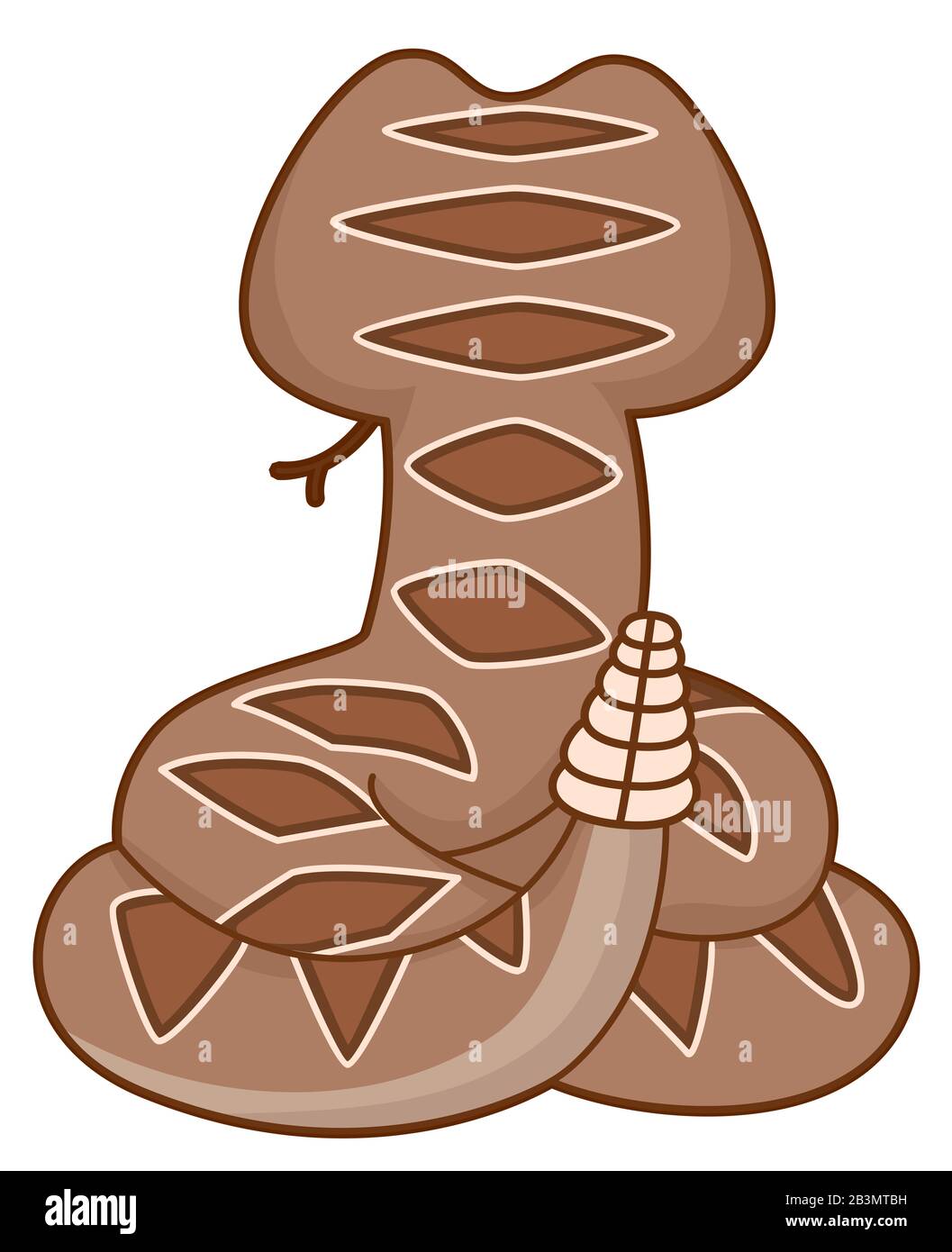 Illustration of the Rear View of a Rattle Snake Stock Photo - Alamy
