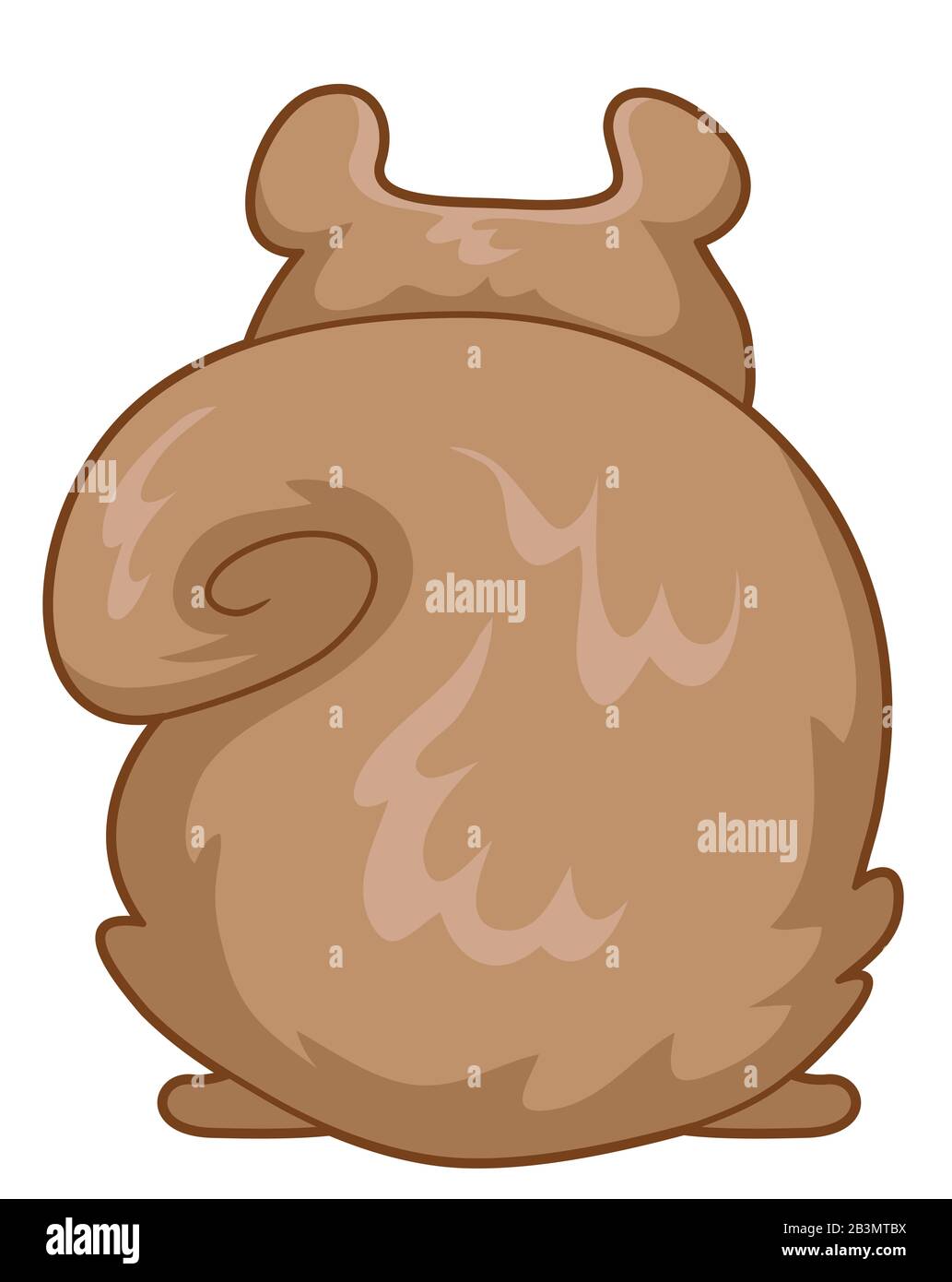 Rear View Illustration of a Squirrel Showing its Tail Stock Photo - Alamy