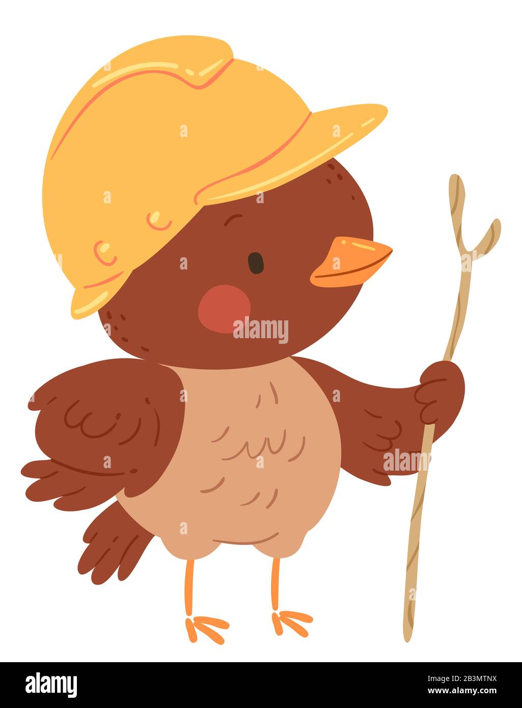 Illustration of a Bird Mascot Wearing Construction Hard Hat and Holding ...