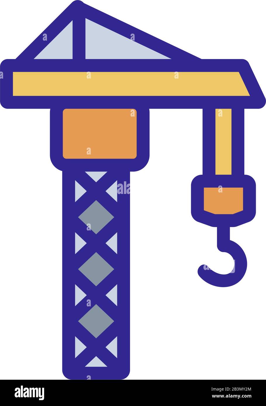 Crane construction icon vector. Isolated contour symbol illustration ...