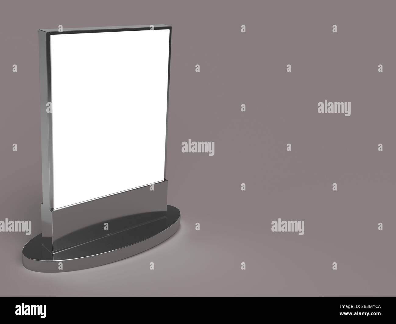a blank metal frame led sign billboard mockup with solid grey ...