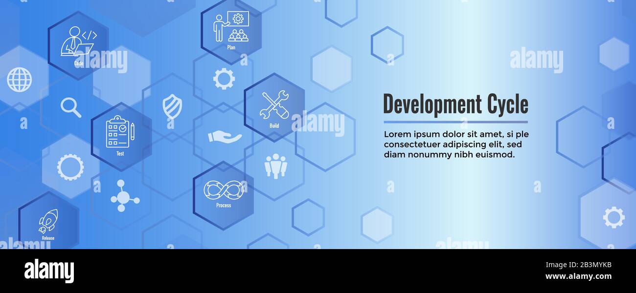 Development Operations and Life Cycle - DevOps Icon with process, build etc Stock Vector Image ...