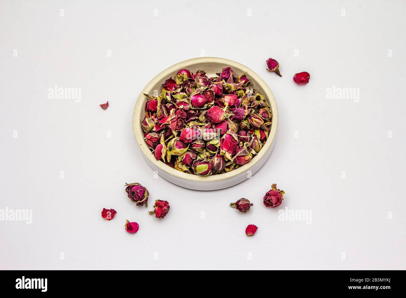Traditional Turkish rose bud tea isolated on white background. Ceramic ...