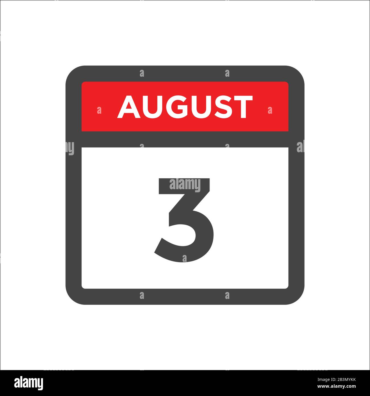 August 3 calendar icon with day and month Stock Vector Image & Art - Alamy