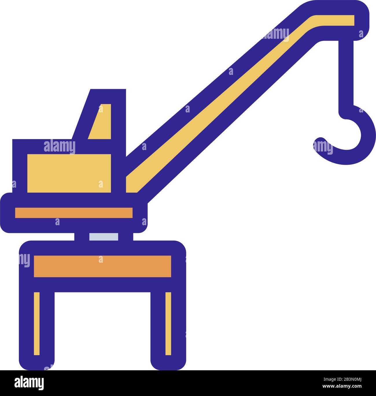 Crane construction icon vector. Isolated contour symbol illustration ...