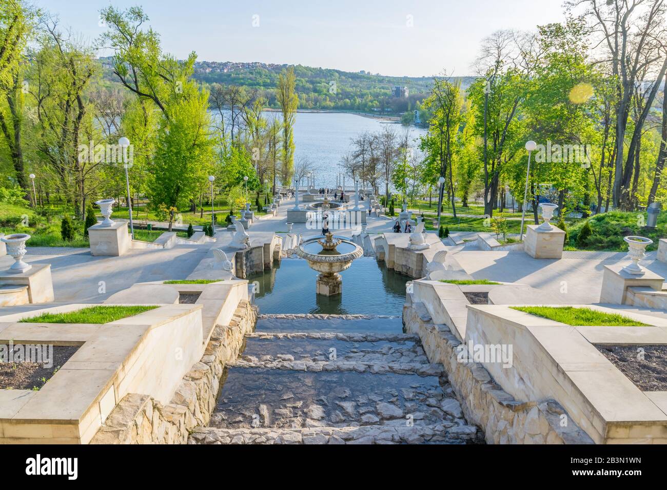 CHISINAU, MOLDOVA - March 25, 2019: View of the Scara Cascadelor ...