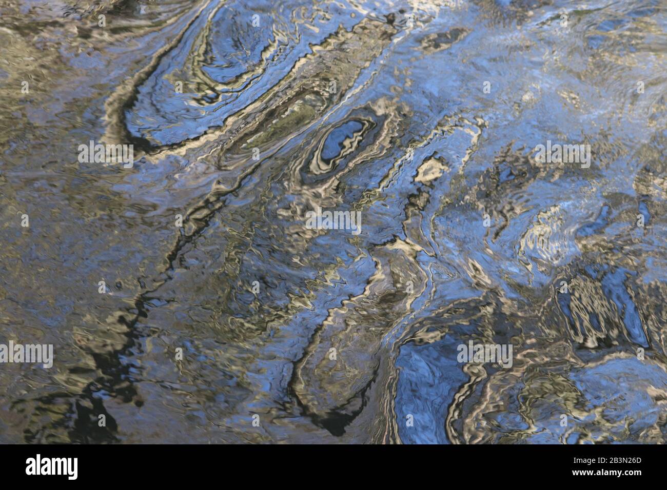 Abstract patterns in river water reflections Stock Photo - Alamy